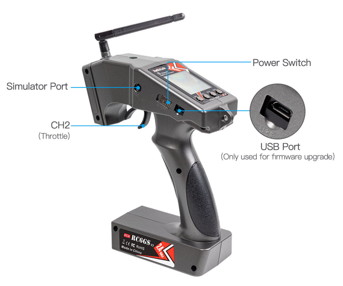 RadioLink RC6GS V2 Radio with R7FG Receiver 6 Channel with Gyro – Asia ...
