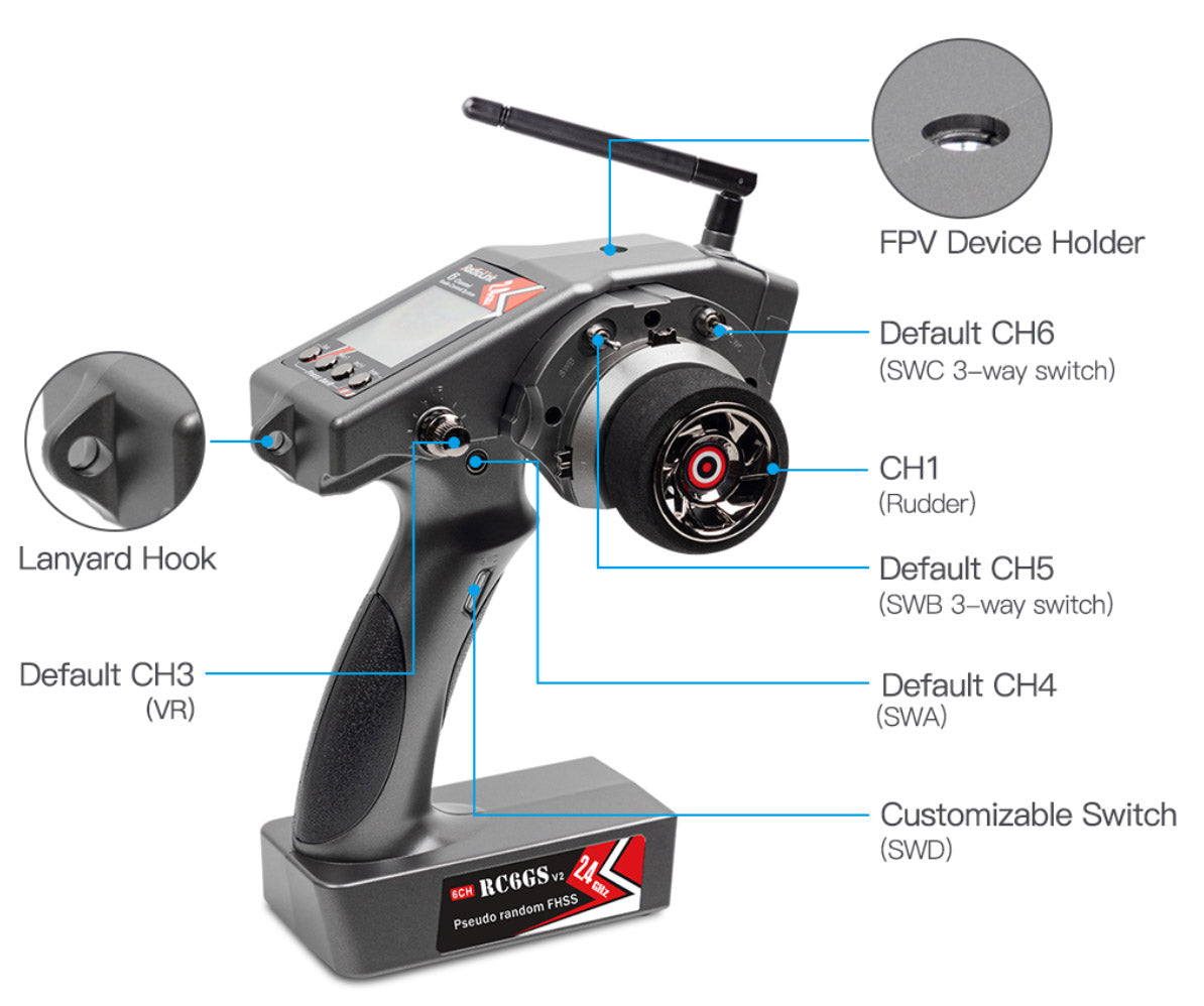 RadioLink RC6GS V2 Radio with R7FG Receiver 6 Channel with Gyro – Asia ...